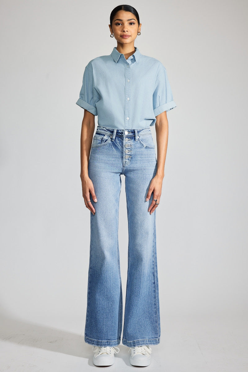 Aisha Premier High Rise Holly Flare Jeans | Official Kancan USA