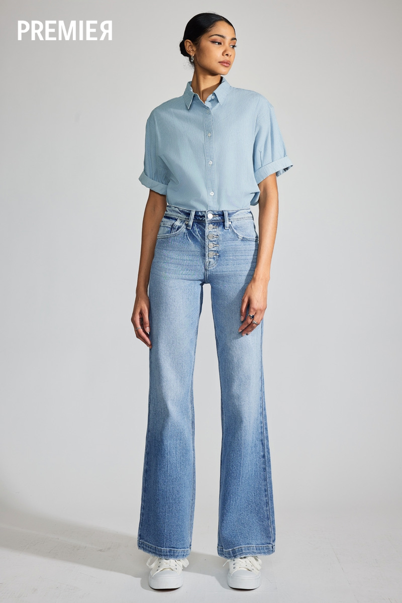 Aisha Premier High Rise Holly Flare Jeans | Official Kancan USA