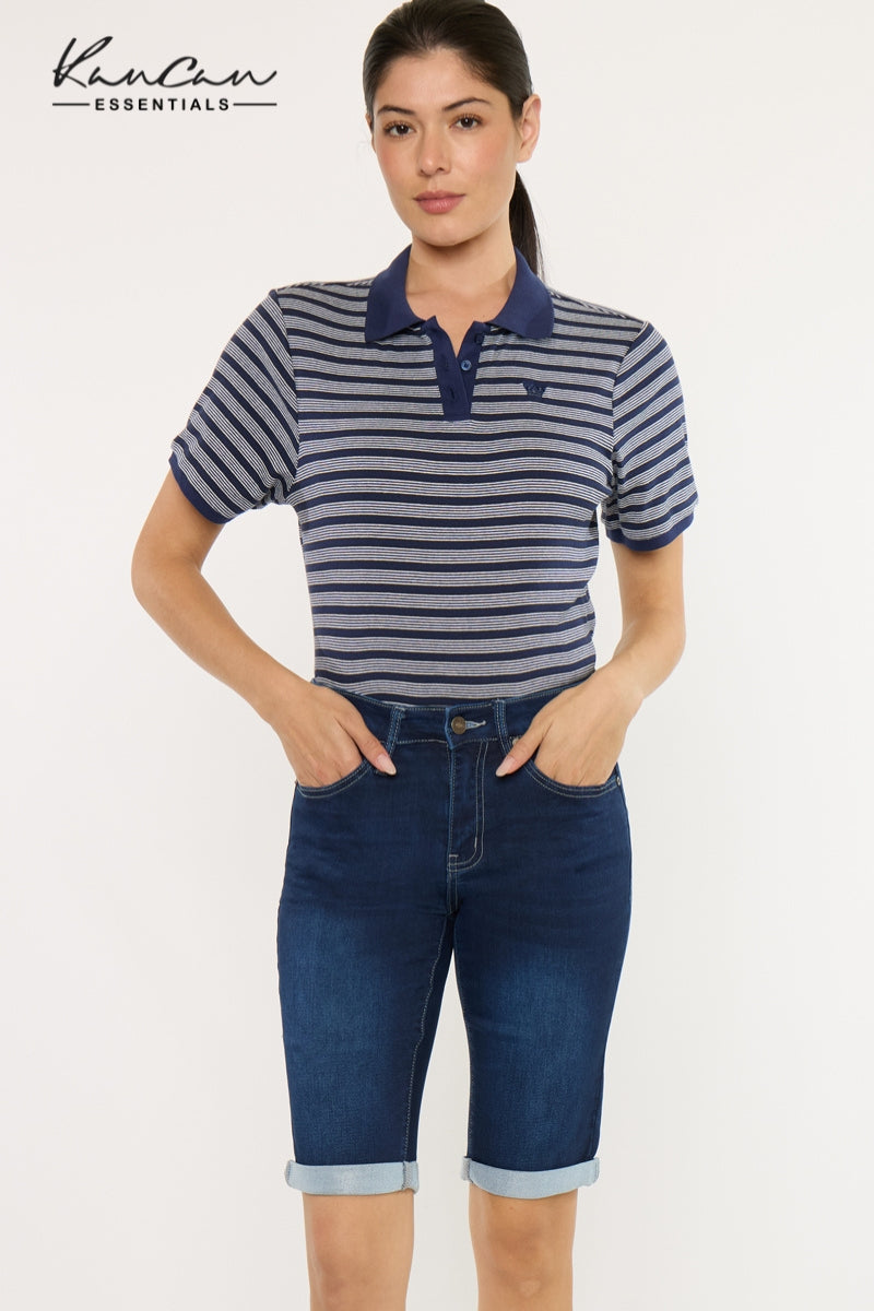 Blanco Essentials Mid Rise Bermuda Shorts – Kancan USA