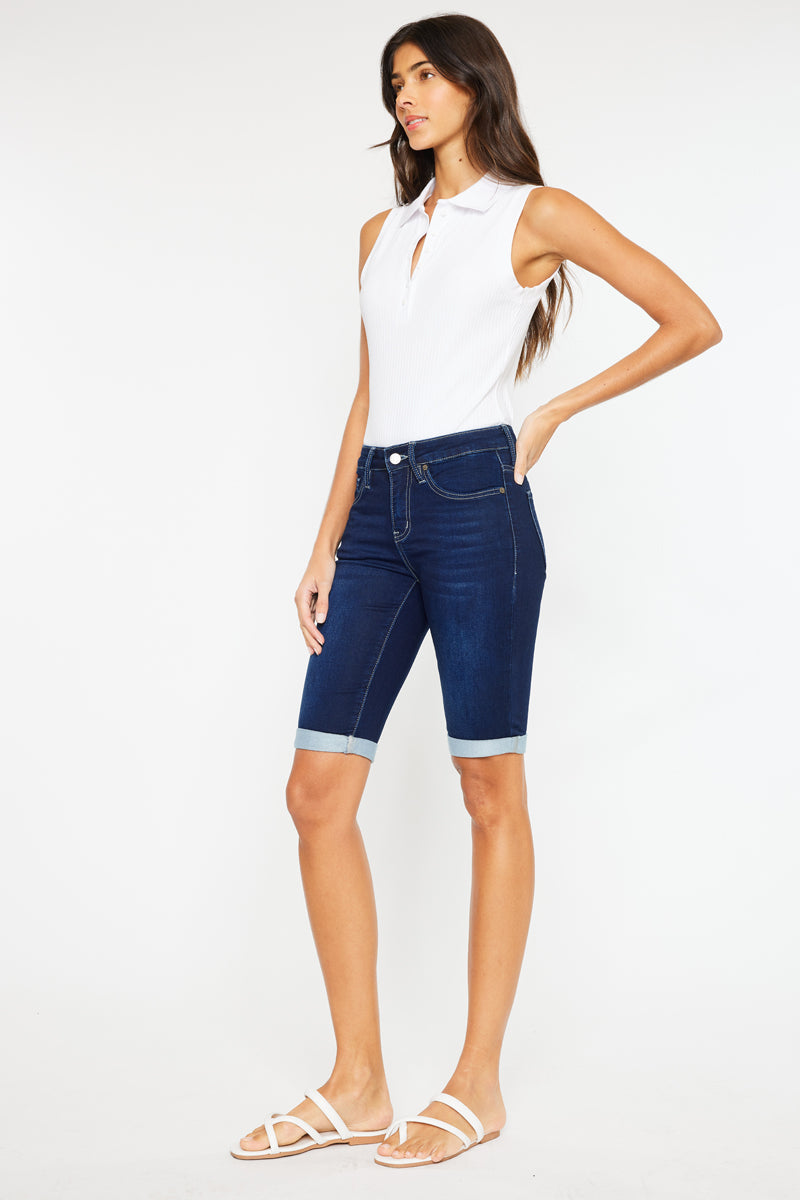 Blanco Mid Rise Bermuda Shorts – Official Kancan USA