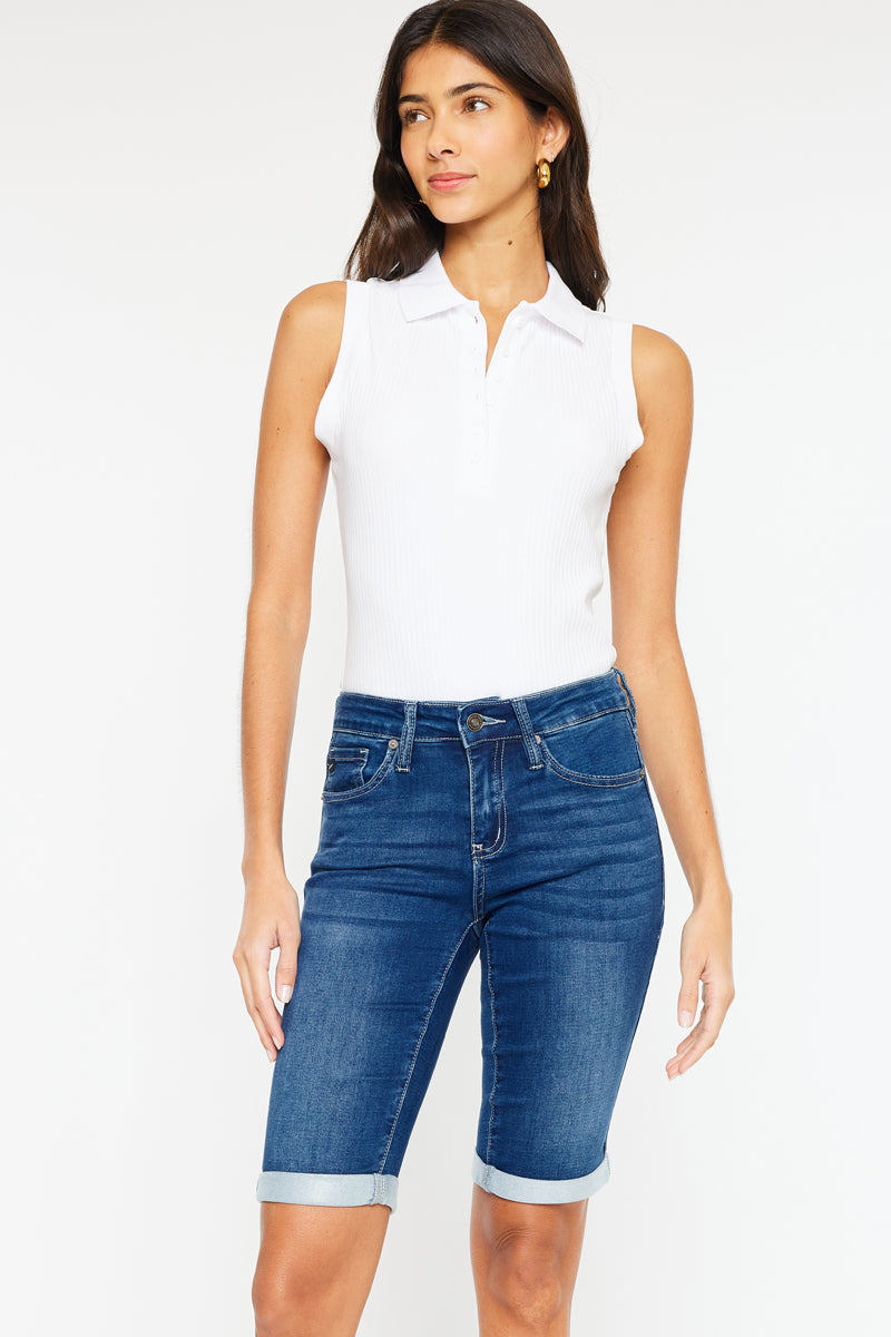 Blanco Mid Rise Bermuda Shorts – Official Kancan USA