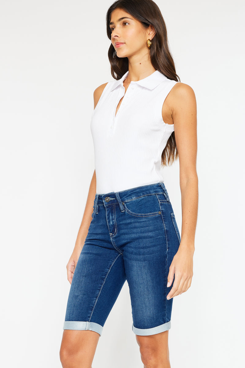 Blanco Mid Rise Bermuda Shorts – Official Kancan USA