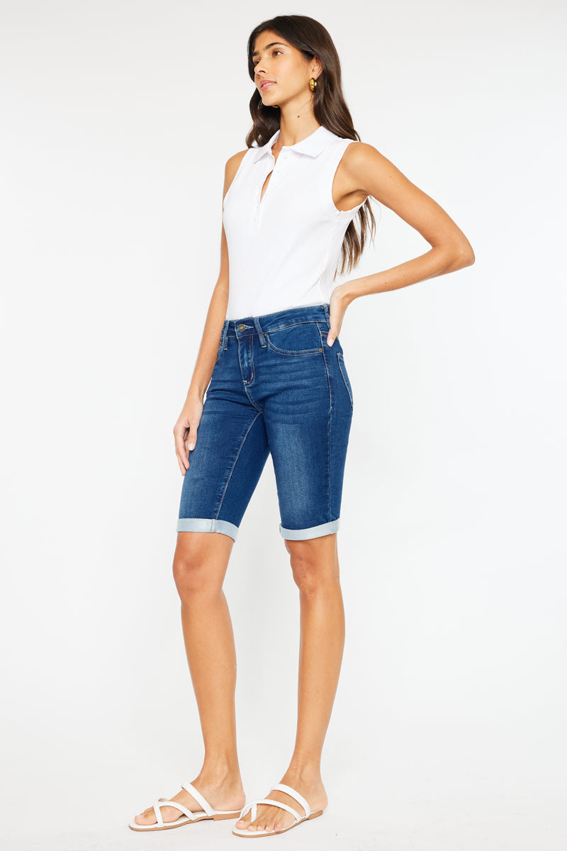 Blanco Mid Rise Bermuda Shorts – Official Kancan USA
