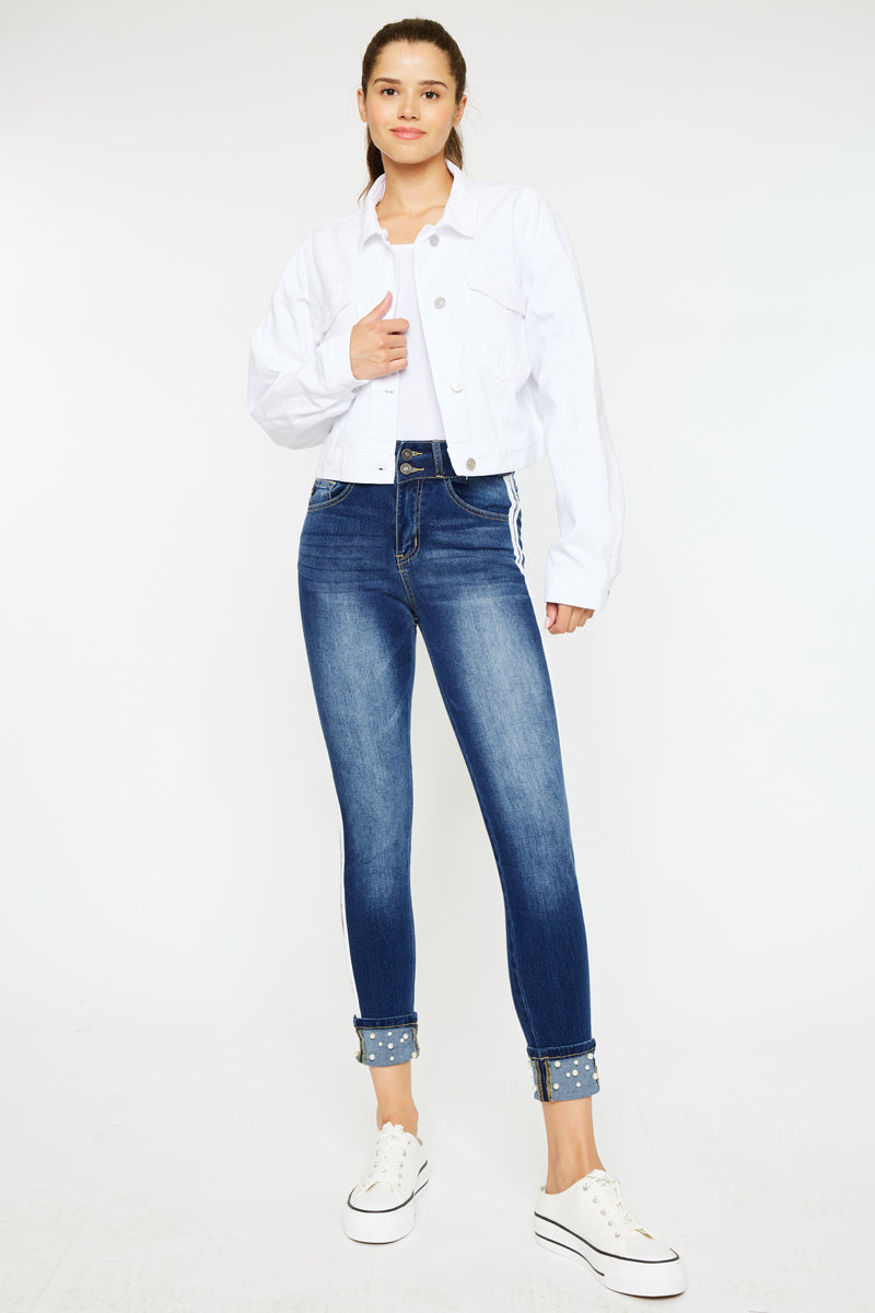 Monique Mid Rise Cropped Skinny Jeans | Official Kancan USA