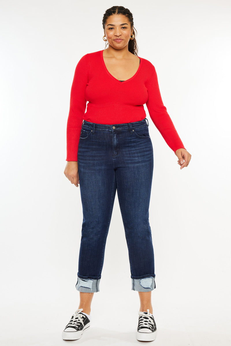 Raven Mid Rise Skinny Straight (Plus Size) – Kancan USA