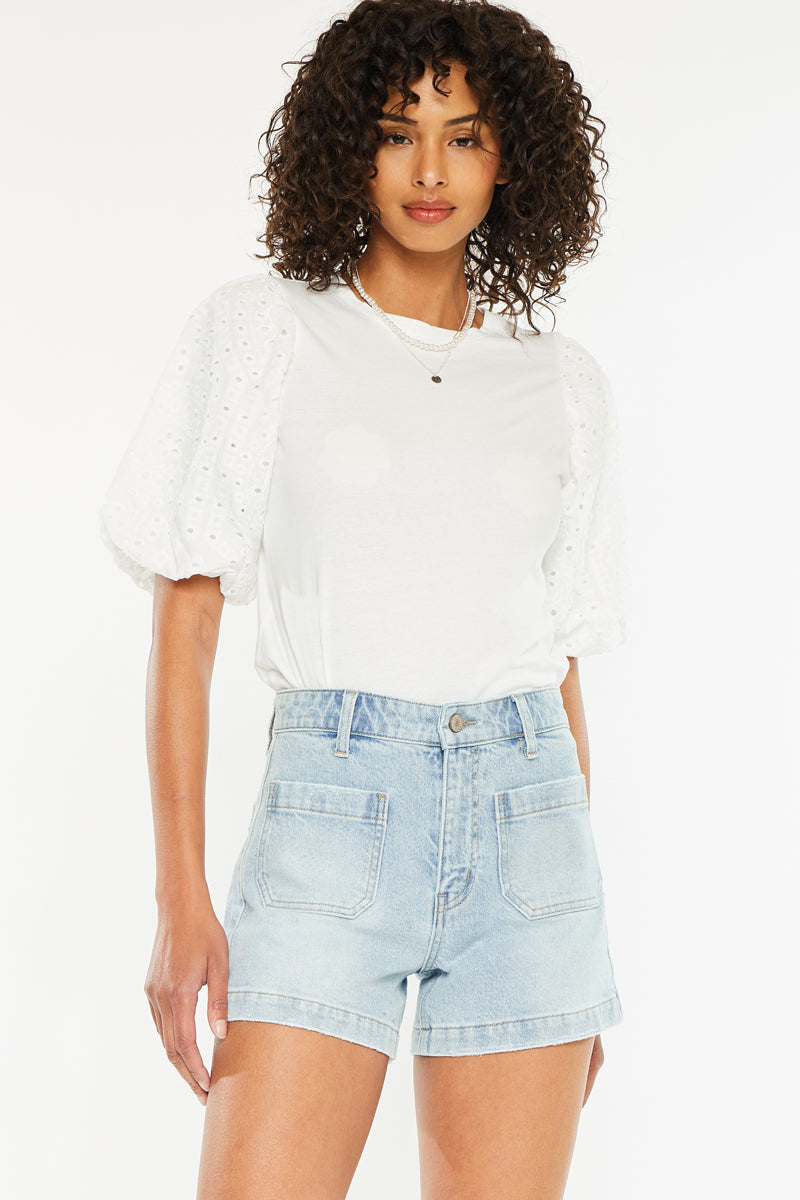 Kancan Jen Trouser Shorts – High Rise Stretch Fit – Kancan USA