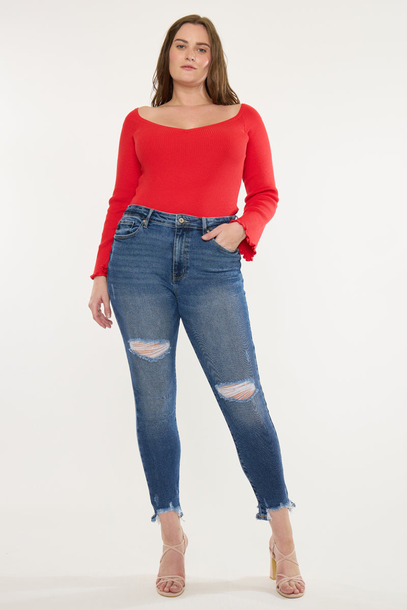 Bunny High Rise Ankle Skinny (Plus Size) – Kancan USA