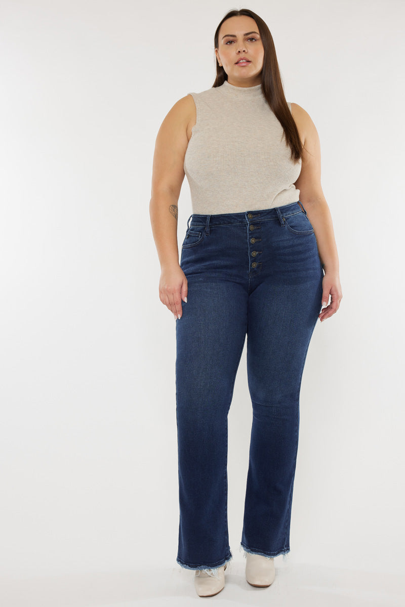 Yvette High Rise Flare Jeans (Plus Size) | Official Kancan USA