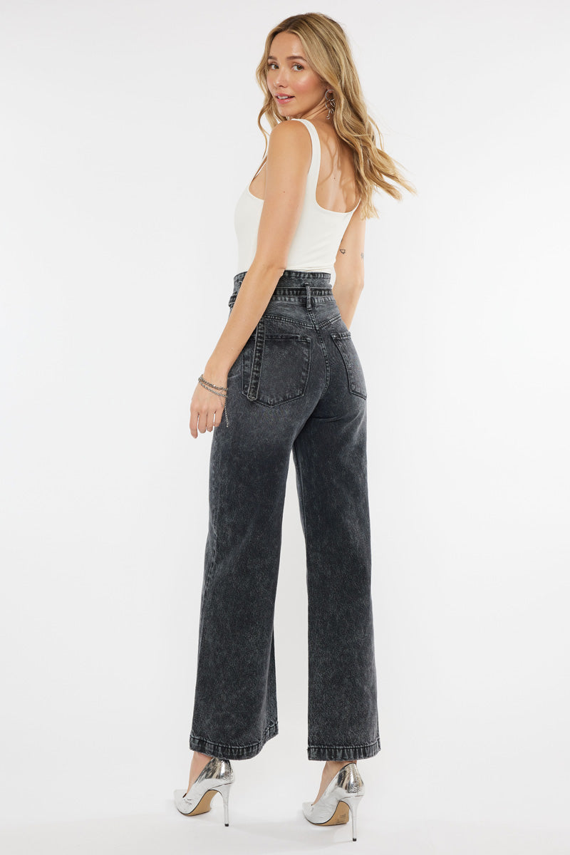 Zinc Ultra High Rise Belted 90's Wide Leg Jeans | Official Kancan USA